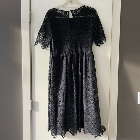 H&M | Dresses | Hm Black Lace Midi Cocktail Dress | Poshmark